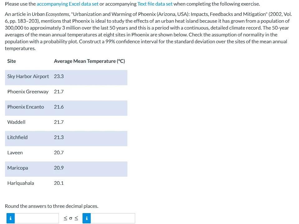 Solved Please use the accompanying Excel data set or | Chegg.com