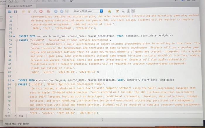 Solved Task Become comfortable with SQL. Must write SQL to | Chegg.com