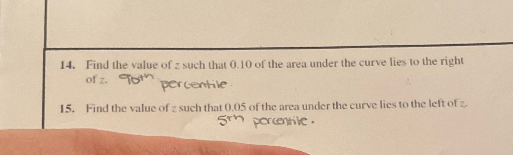 Solved Find the value of z ﻿such that 0.10 ﻿of the area | Chegg.com