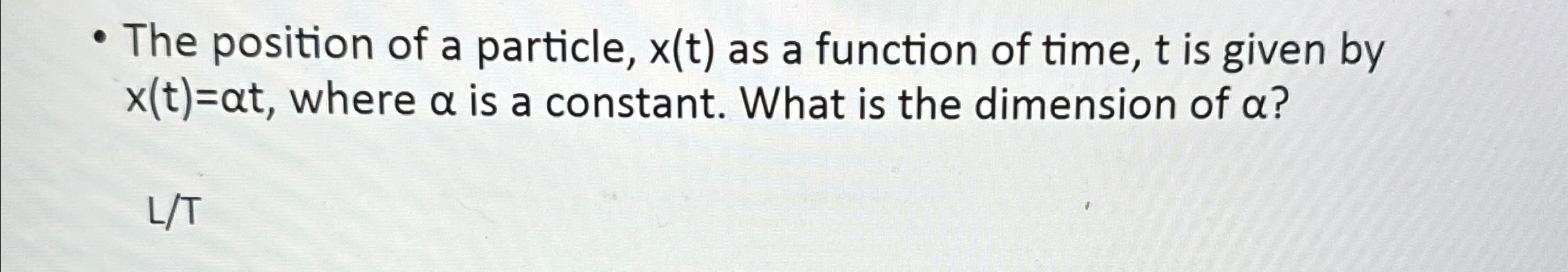 Solved The position of a particle, x(t) ﻿as a function of | Chegg.com