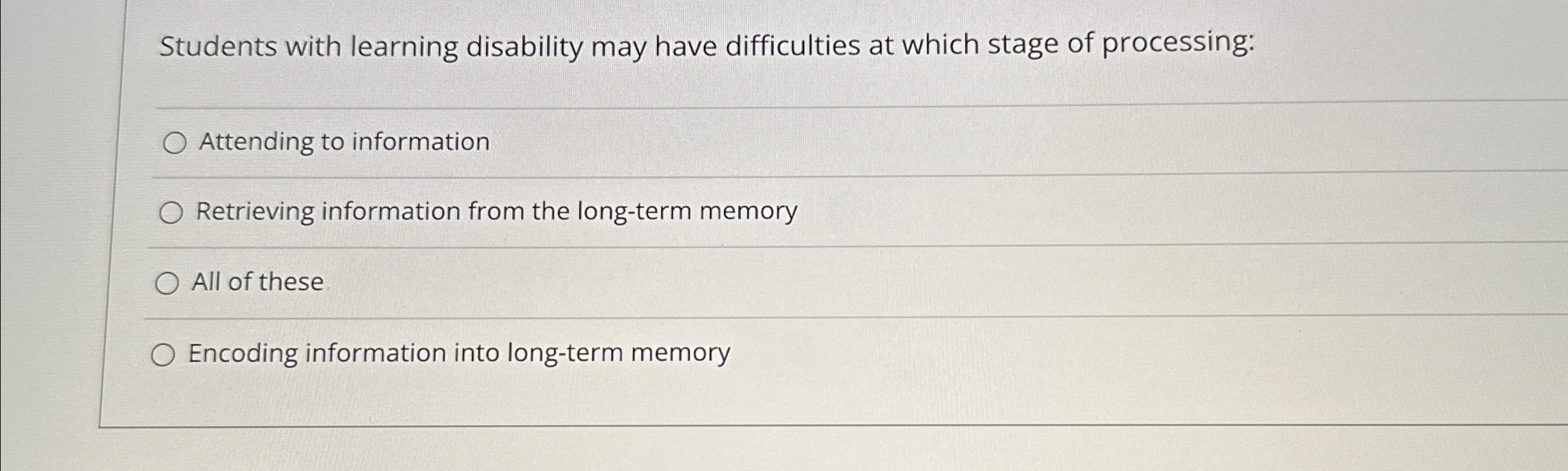 Solved Students with learning disability may have | Chegg.com