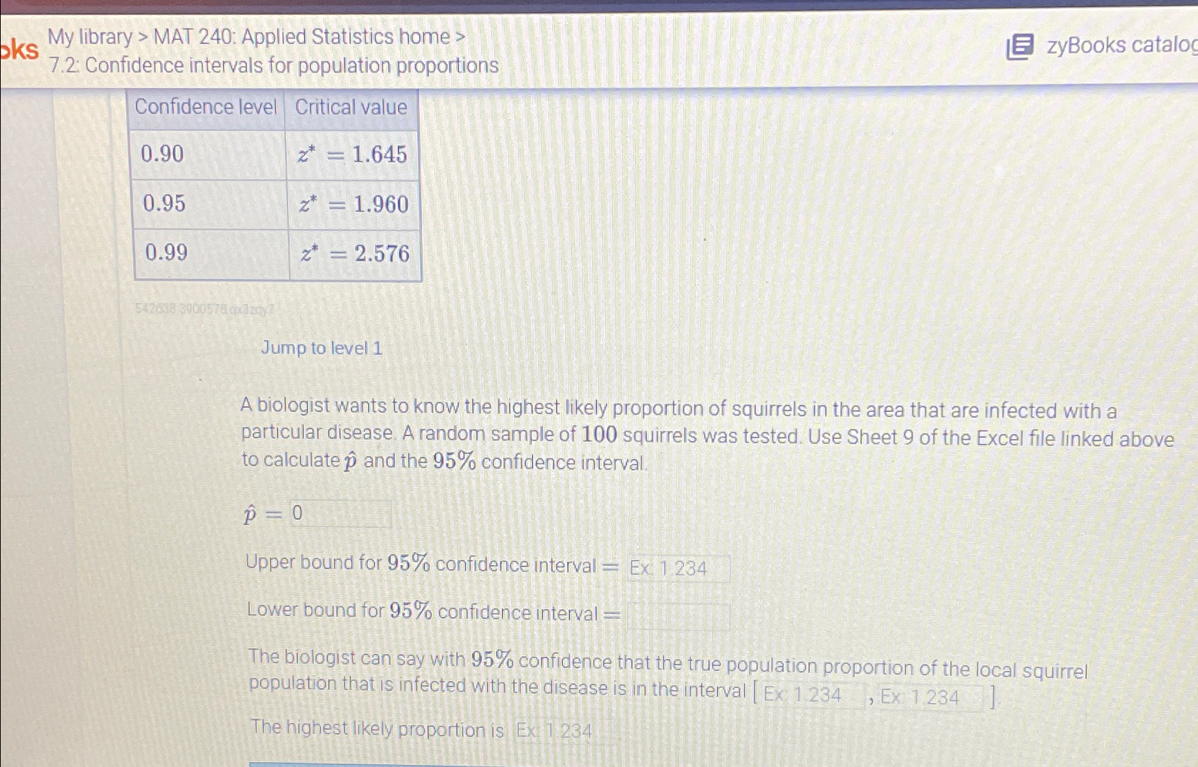 Solved My library > ﻿MAT 240: Applied Statistics home >7.2: | Chegg.com