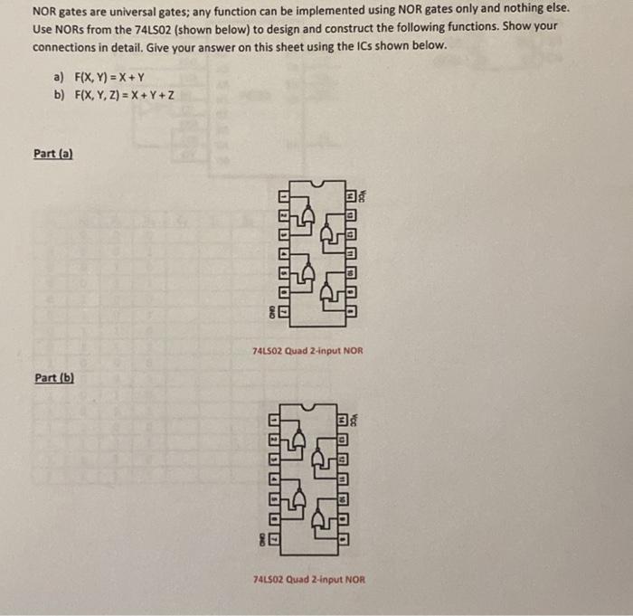 Solved NOR gates are universal gates; any function can be | Chegg.com