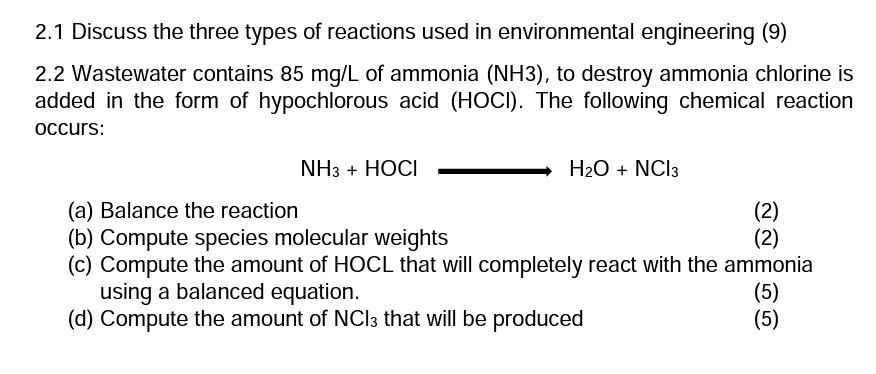 Solved 2.1 Discuss the three types of reactions used in | Chegg.com