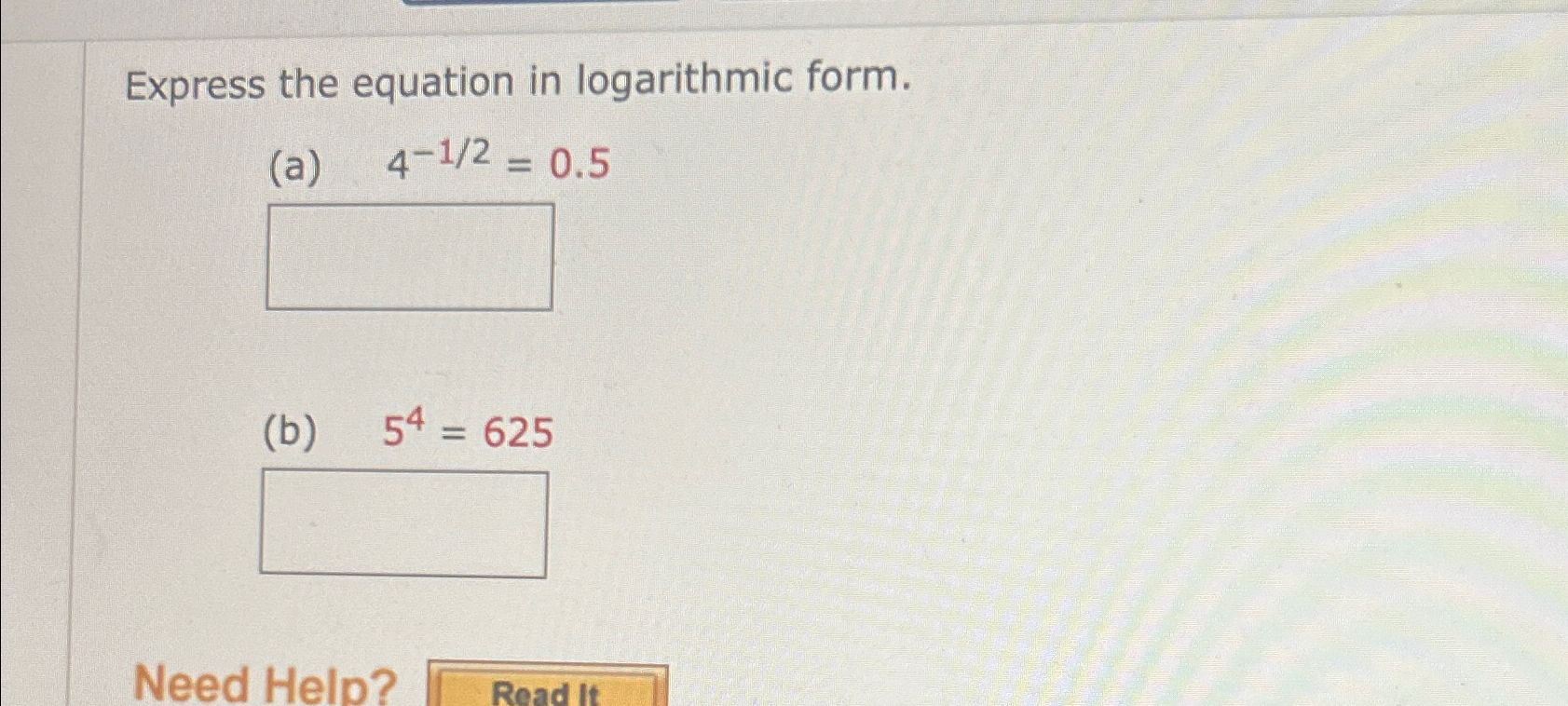 Solved Express the equation in logarithmic | Chegg.com