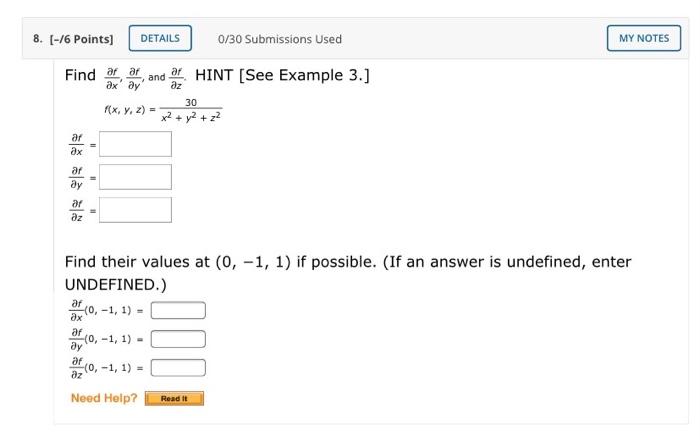 Solved 8. [-16 Points] DETAILS 0/30 Submissions Used MY | Chegg.com