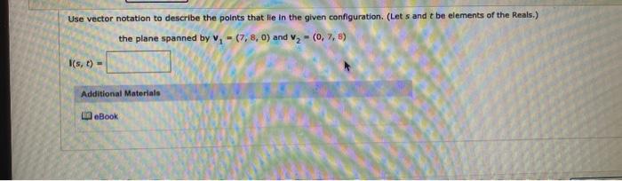 Solved Use vector notation to describe the points that lie | Chegg.com