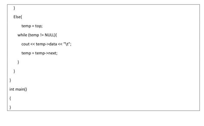 Solved Lab Work Based on the definition of Stack, Complete | Chegg.com