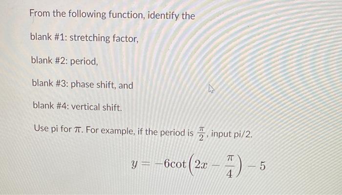 Solved Use Pi For π For Example If The Period Is 2π Input 2350