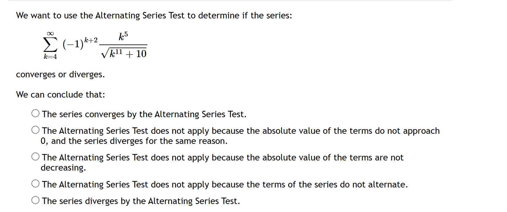 Solved We Want To Use The Alternating Series Test To