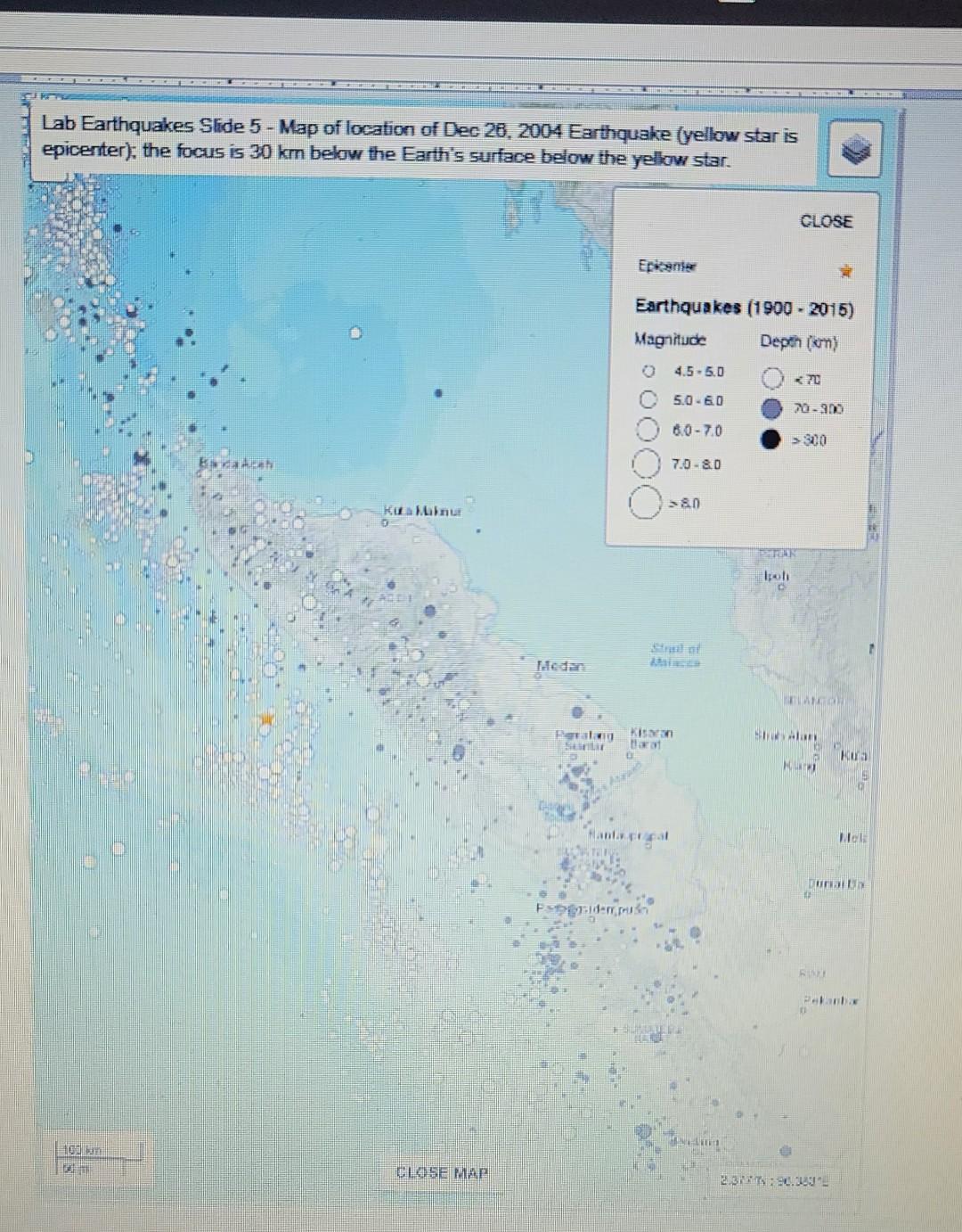 [Solved]: Lab Earthquakes Slide 5 - Map o