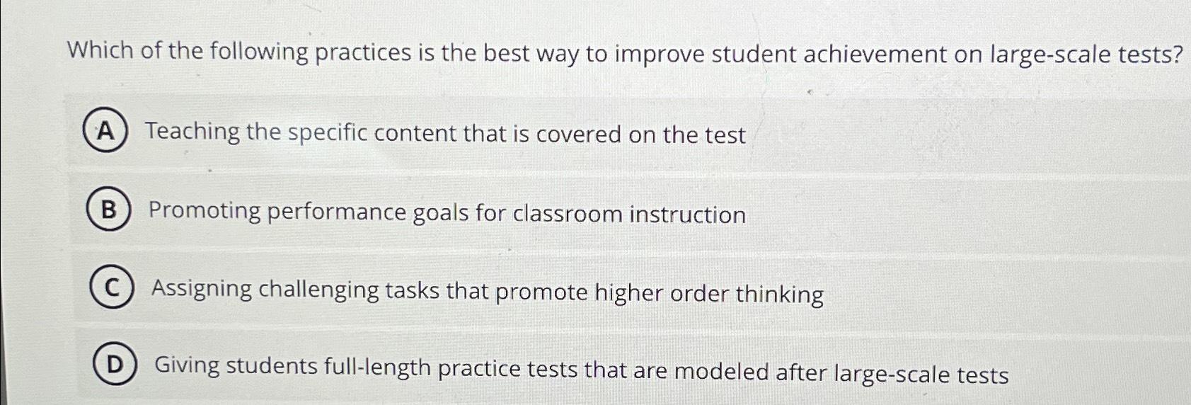 Solved Which of the following practices is the best way to | Chegg.com