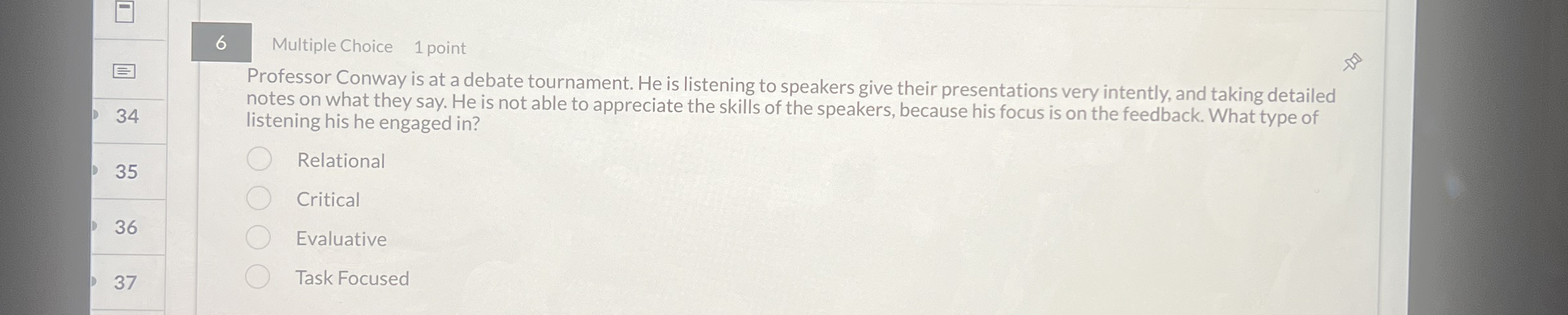 Solved 6Multiple Choice1 ﻿pointProfessor Conway is at a | Chegg.com