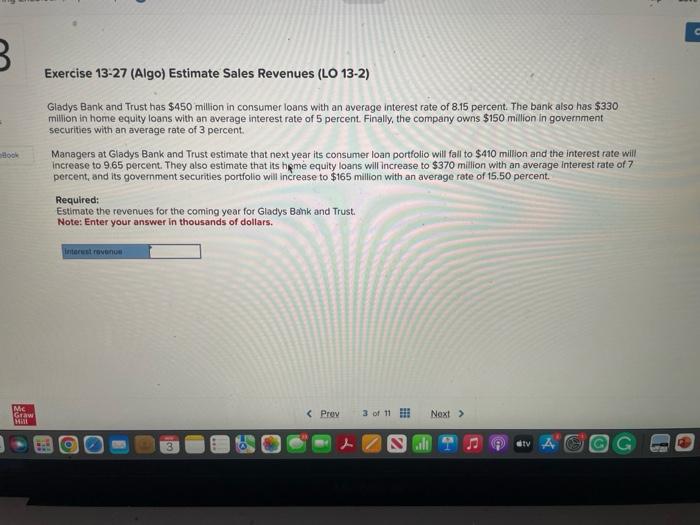 Solved Exercise 13-27 (Algo) Estimate Sales Revenues (LO | Chegg.com