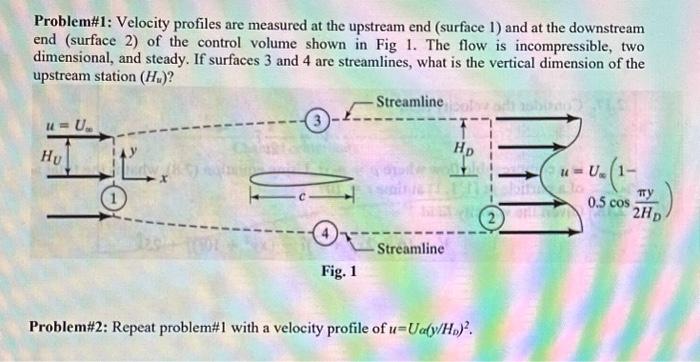 Solved Problem\#1: Velocity profiles are measured at the | Chegg.com