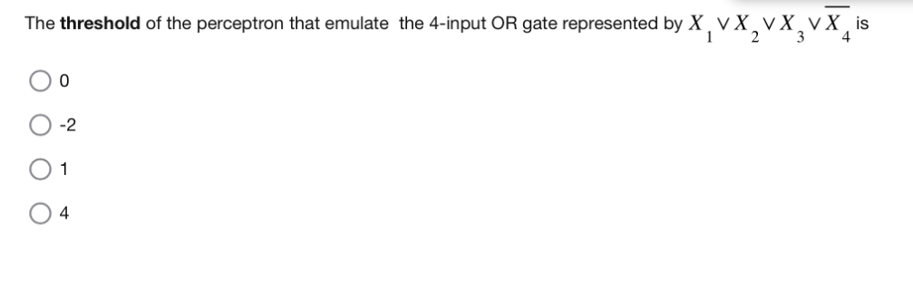 The threshold of the perceptron that emulate the | Chegg.com