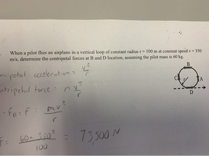 Solved When a pilot flies an airplane in a vertical loop of | Chegg.com