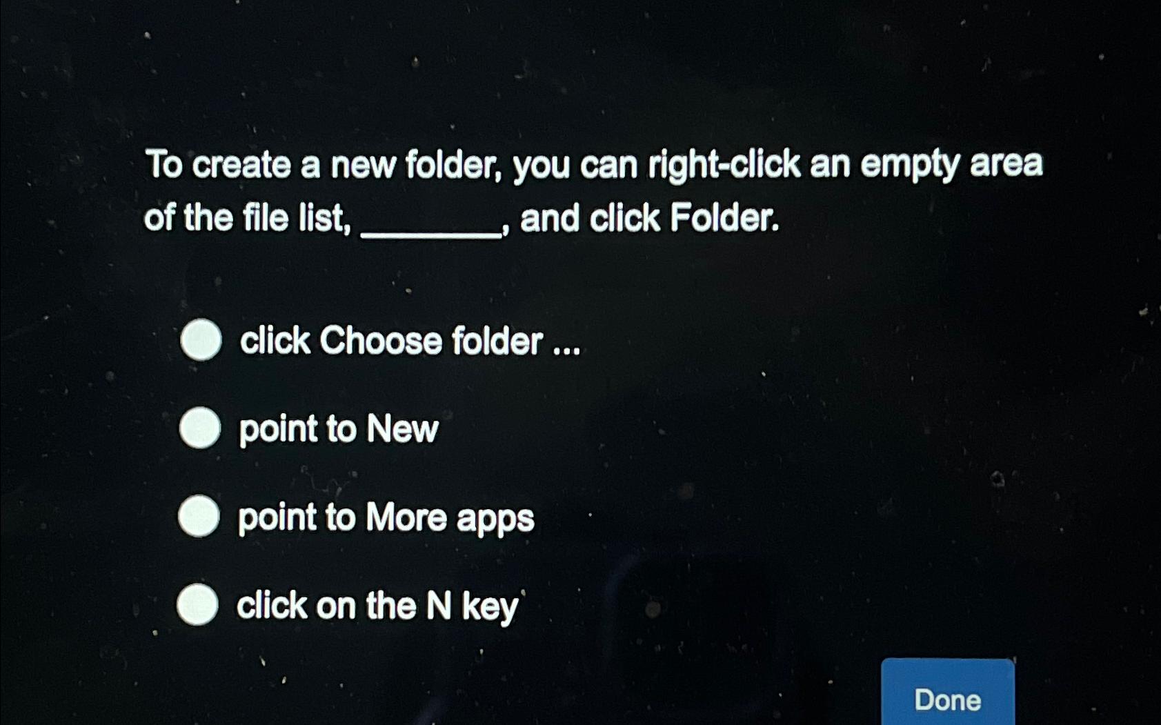 Solved To create a new folder, you can right-click an empty | Chegg.com