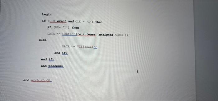 Solved The VHDL code in figure 1 is used to implement 16X8 | Chegg.com