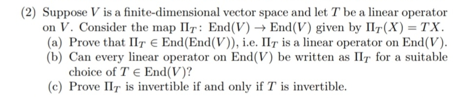 Solved (2) ﻿Suppose V ﻿is a finite-dimensional vector space | Chegg.com