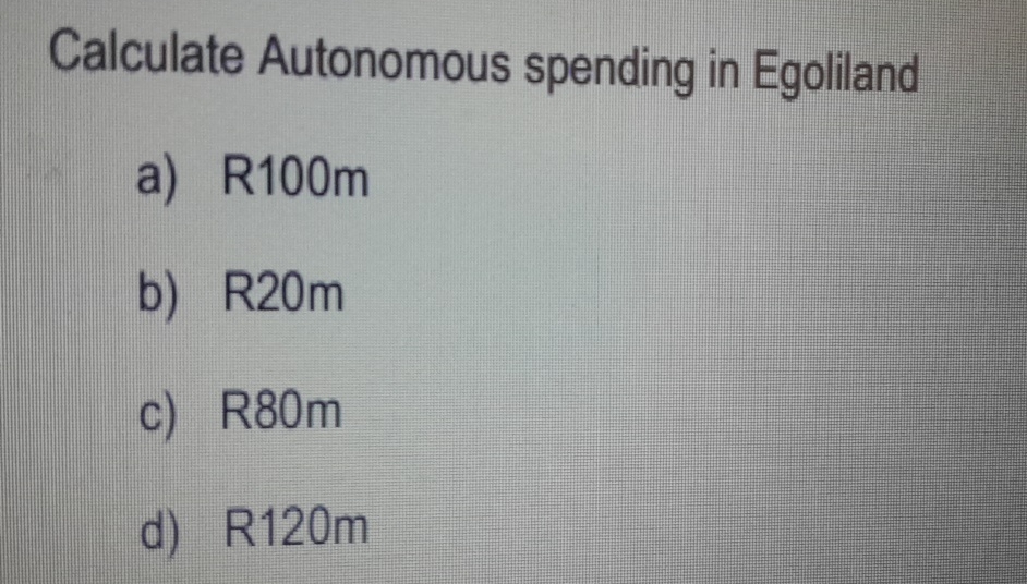 Solved Calculate Autonomous spending in | Chegg.com