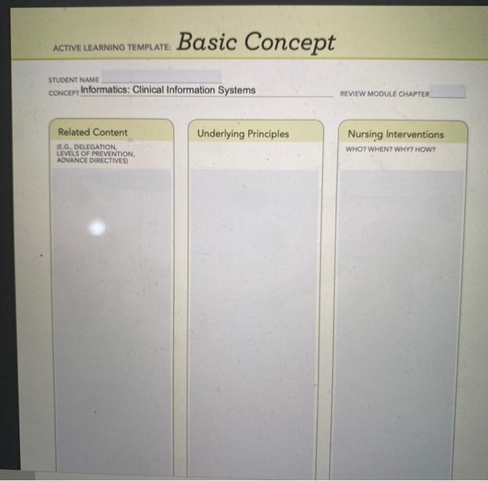 Basic Concept ACTIVE LEARNING TEMPLATE: STUDENT NAME | Chegg.com