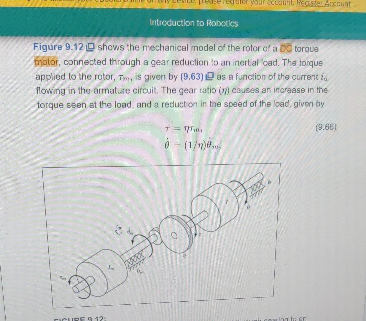 Figure 9.12 shows the mechanical model of the rotor | Chegg.com