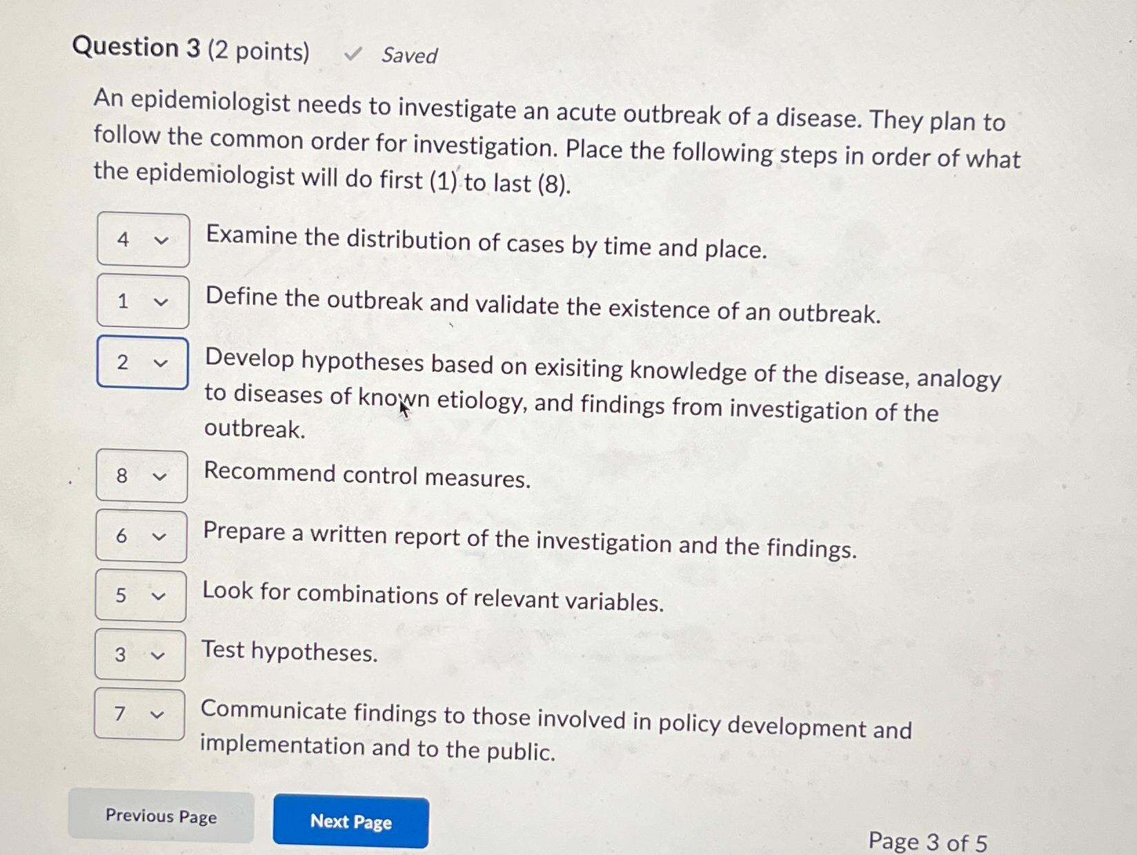 Solved Question 3 ( 2 ﻿points) ﻿SavedAn epidemiologist | Chegg.com