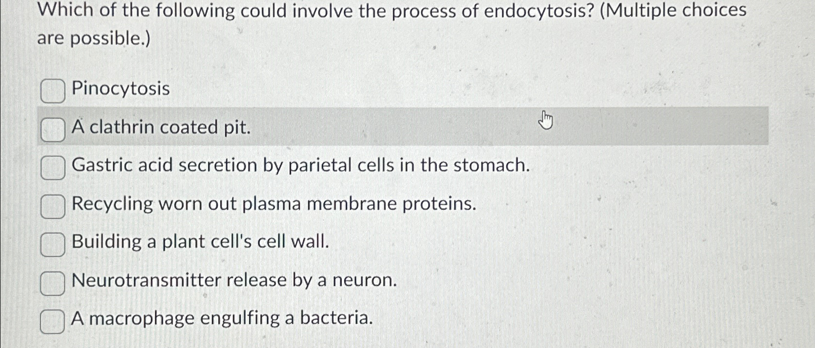 Solved Which of the following could involve the process of | Chegg.com