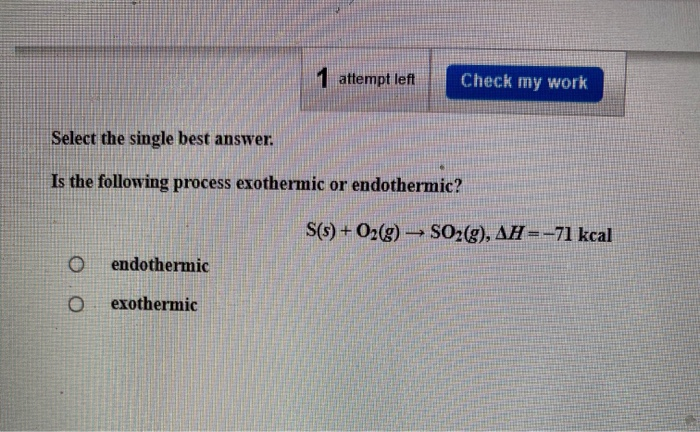 Solved 1 attempt left Check my work Select the single best | Chegg.com