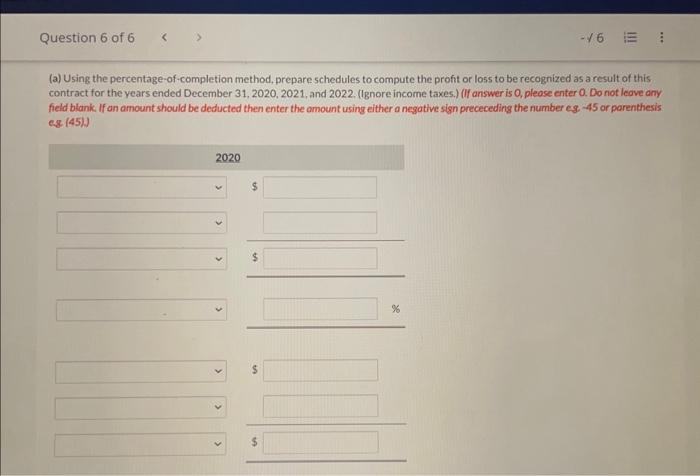 Solved (a) Using the percentage-of-completion method, | Chegg.com
