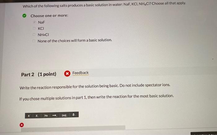 Solved Which of the following salts produces a basic | Chegg.com