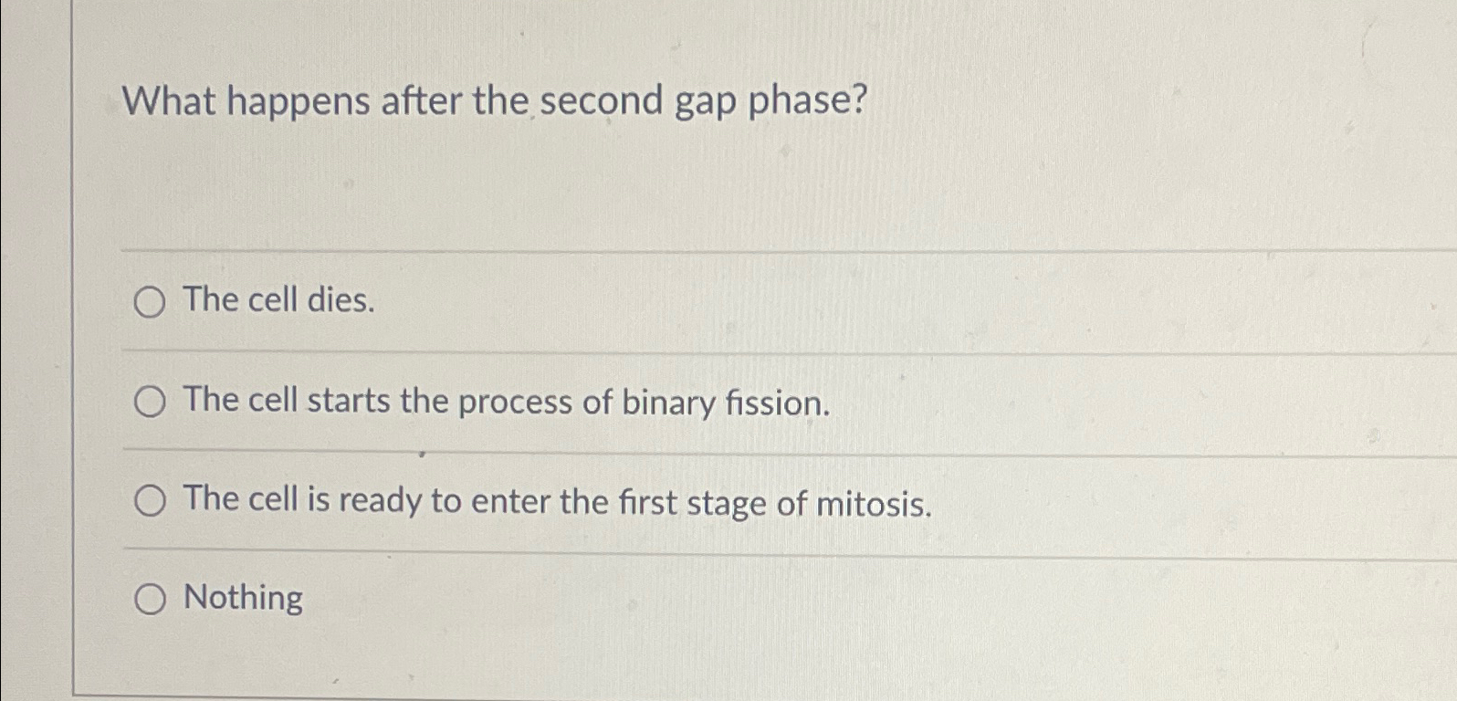 Solved What happens after the second gap phase?The cell | Chegg.com