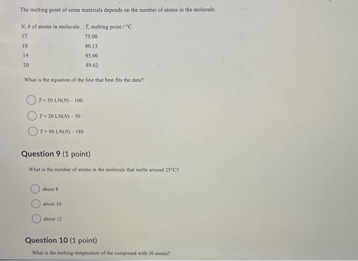 Solved The melting point of some materials depends on the | Chegg.com