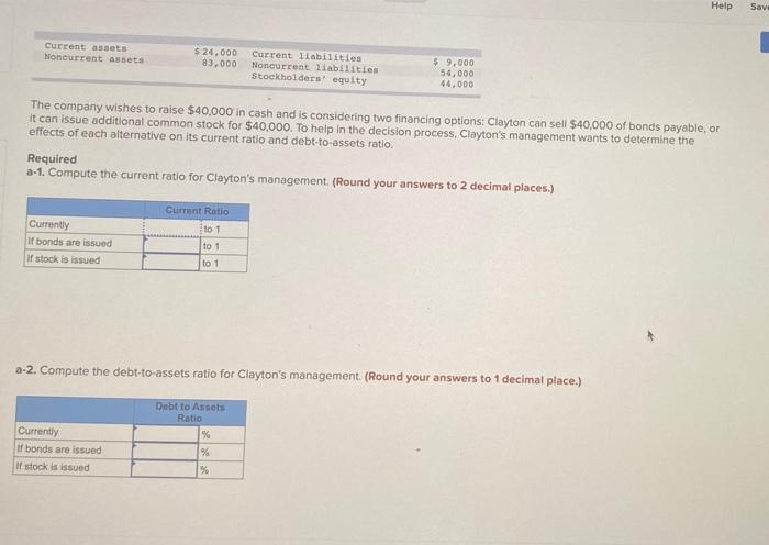 Solved Help Save Current assets Noncurrent assets $ 24,000 | Chegg.com
