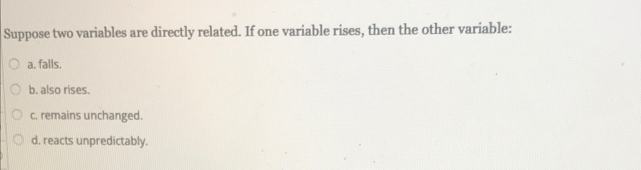 Solved Suppose two variables are directly related. If one | Chegg.com