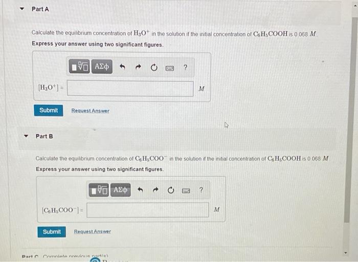 Solved The acid-dissociation constant for benzoic acid | Chegg.com