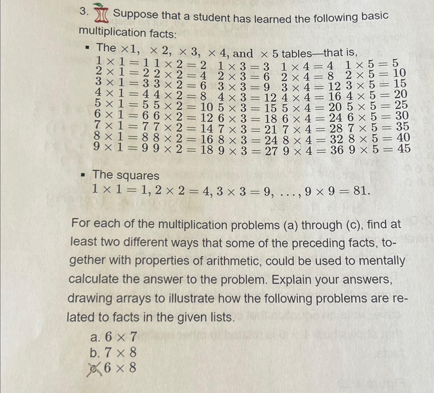 Solved Suppose that a student has learned the following | Chegg.com
