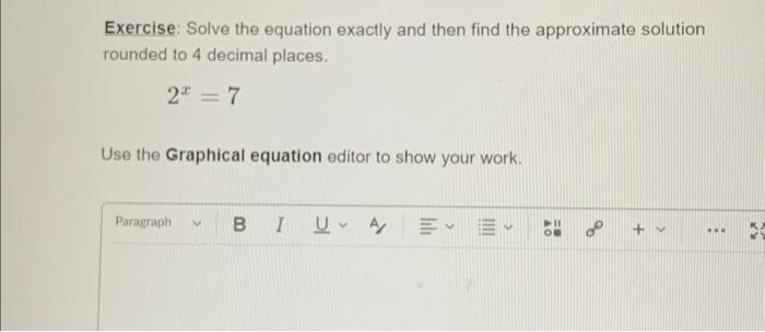 Solved Exercise: Solve the equation exactly and then find | Chegg.com