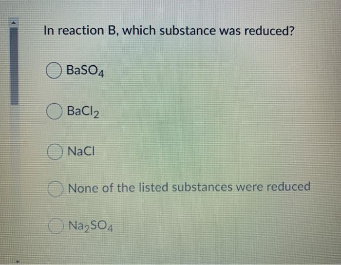 Solved For reaction B: Na2SO4 (aq) + BaCl2 (aq)--> 2NaCl(aq) | Chegg.com