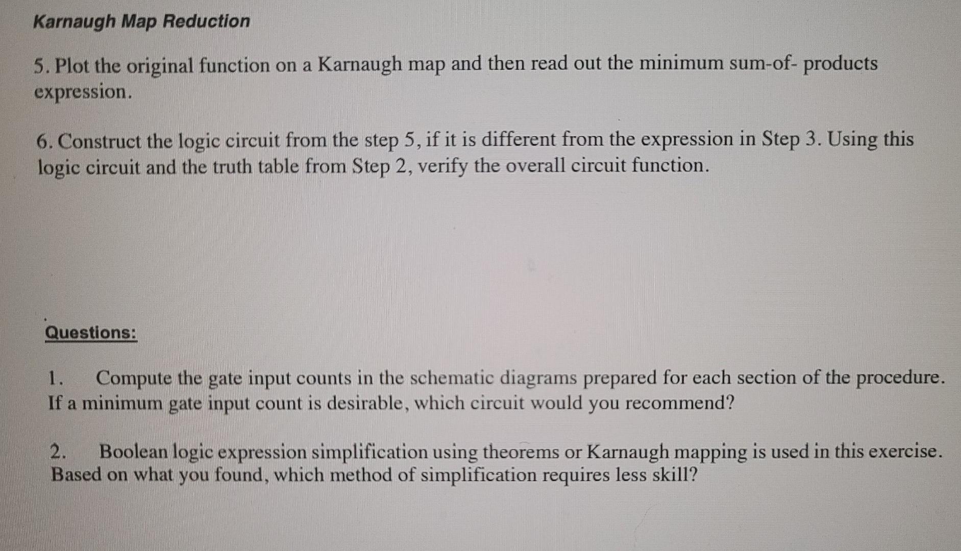 Solved Obiective: To verify and apply techniques to reduce | Chegg.com