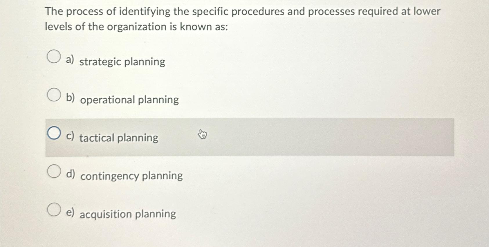Solved The process of identifying the specific procedures | Chegg.com