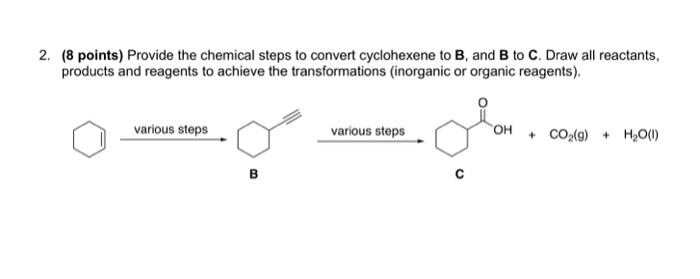 Solved 2. (8 points) Provide the chemical steps to convert | Chegg.com