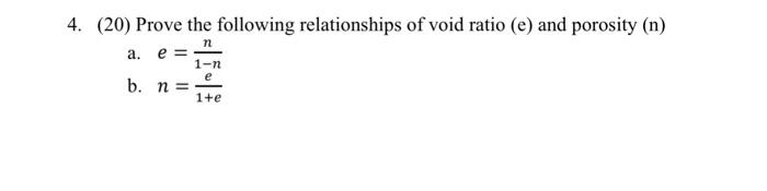 Solved 4. (20) Prove the following relationships of void | Chegg.com