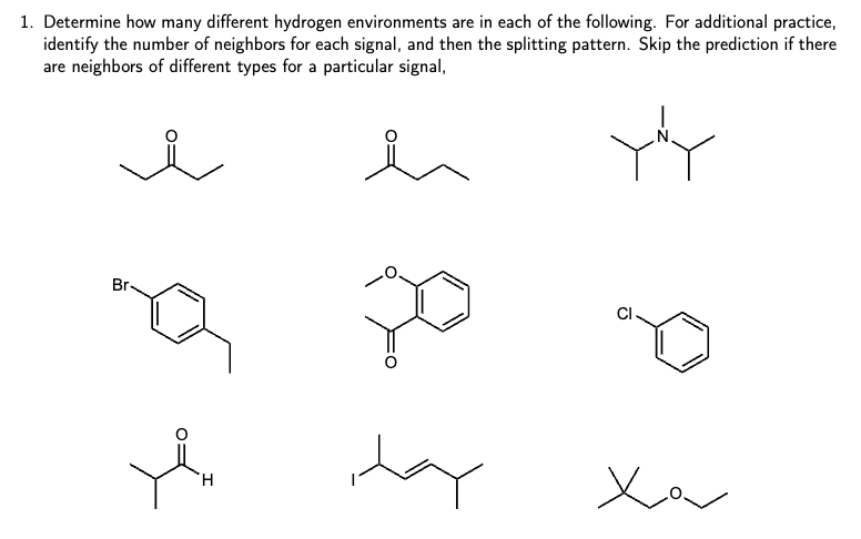 Solved 1. ﻿Determine how many different hydrogen | Chegg.com