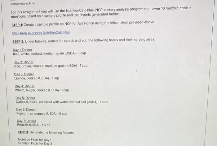 Solved Shutterstock/pkcha For this assignment you will use | Chegg.com