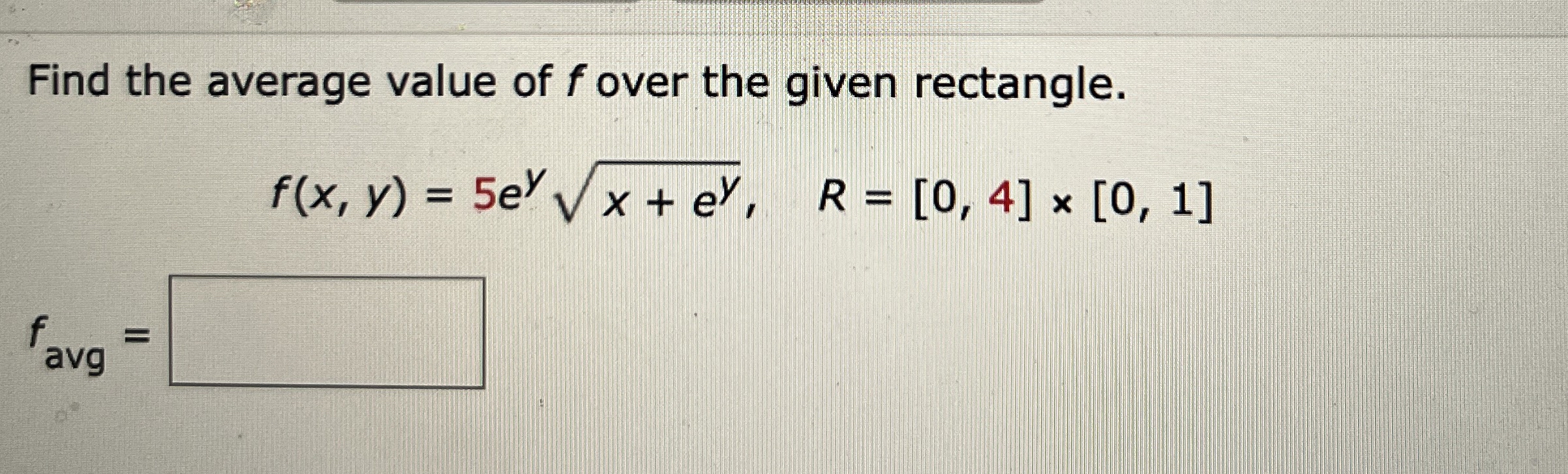 Solved Find the average value of f ﻿over the given | Chegg.com