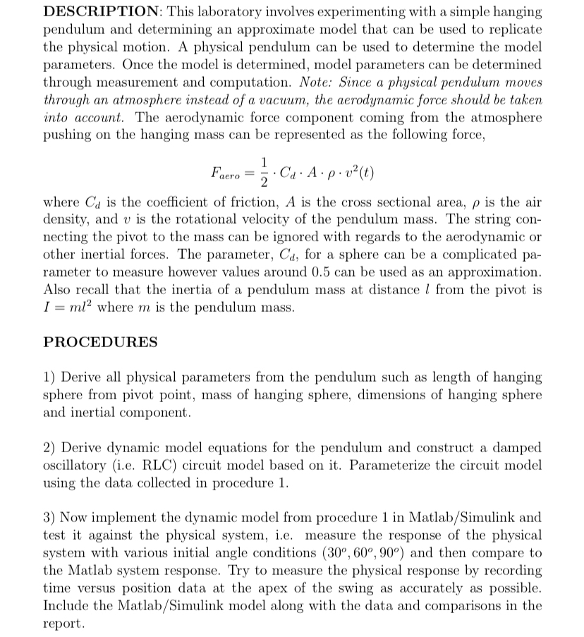 Solved DESCRIPTION: This laboratory involves experimenting | Chegg.com