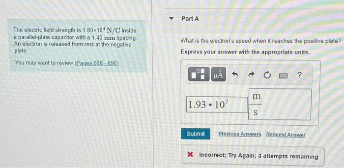 Solved The electric field strength is 1.80×104 N/C inside a | Chegg.com