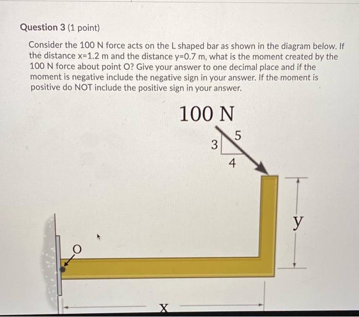Solved Question 3 (1 point) Consider the 100 N force acts on | Chegg.com